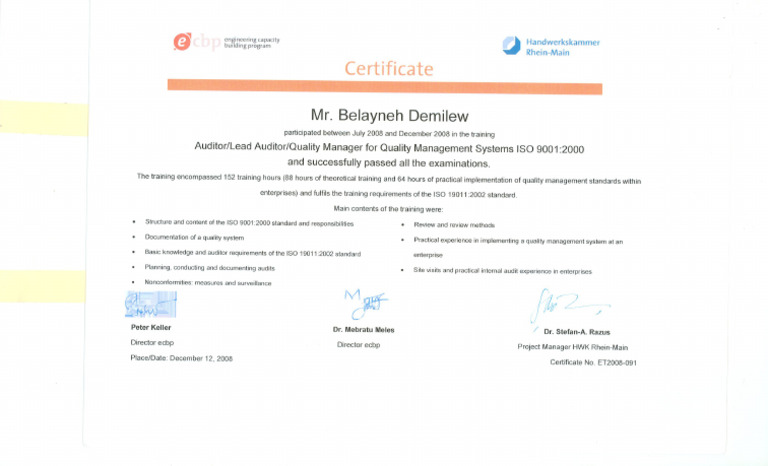 4.3 ISO QMS_Training Certification | PDF