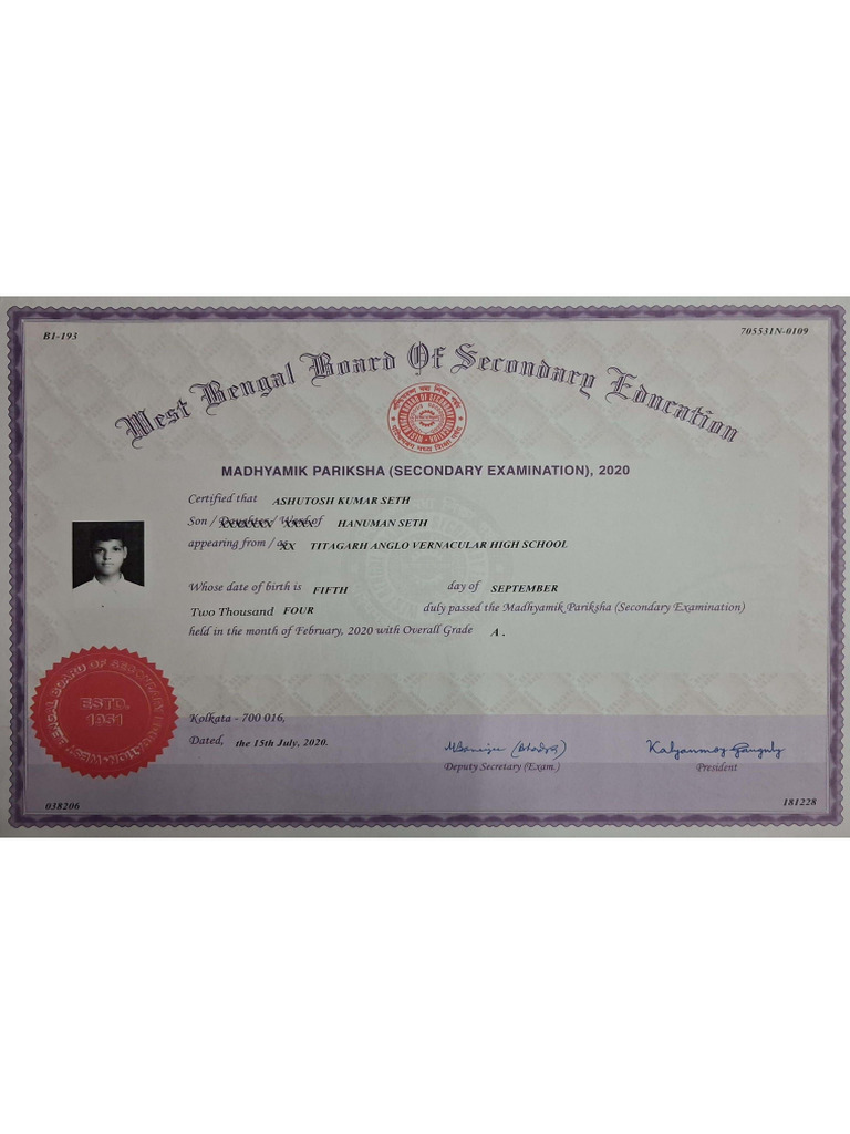 Board Certificate | PDF