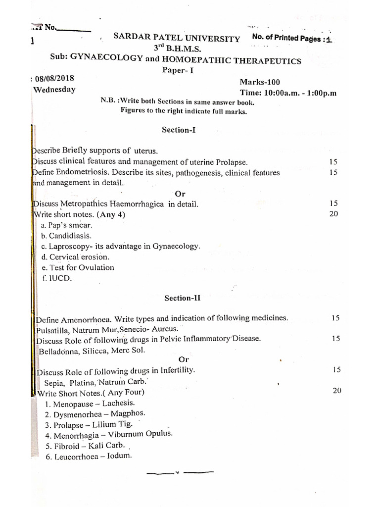 Gynec.3rd B.H.M.S | PDF