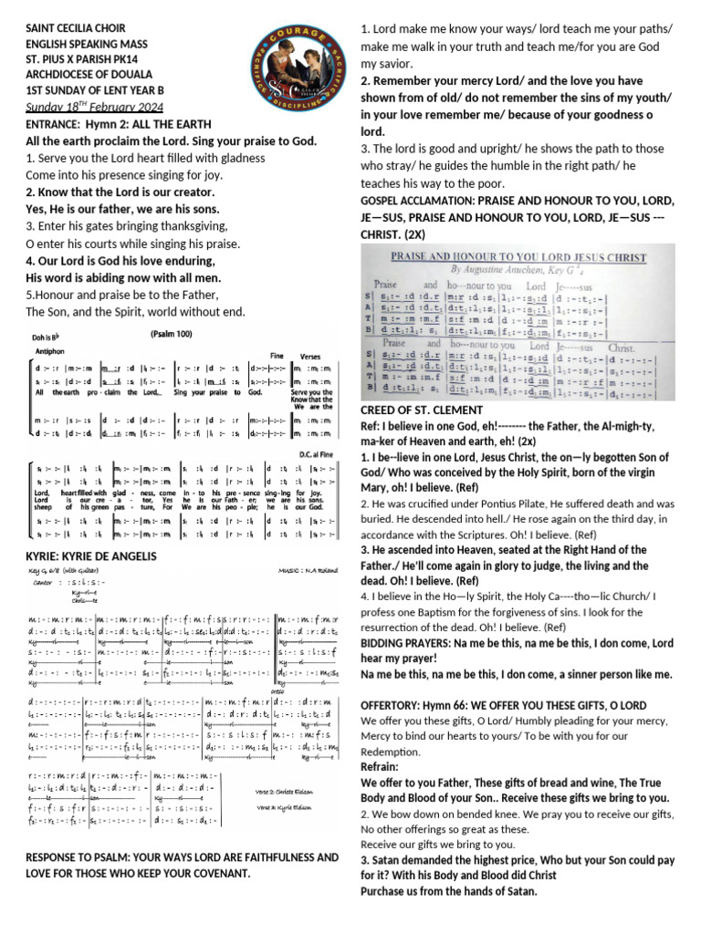 1st Sunday of Lent Year B | PDF | God The Father | Mercy