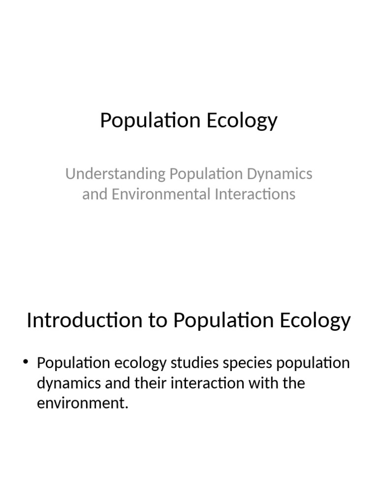 Population Ecology Presentation | PDF