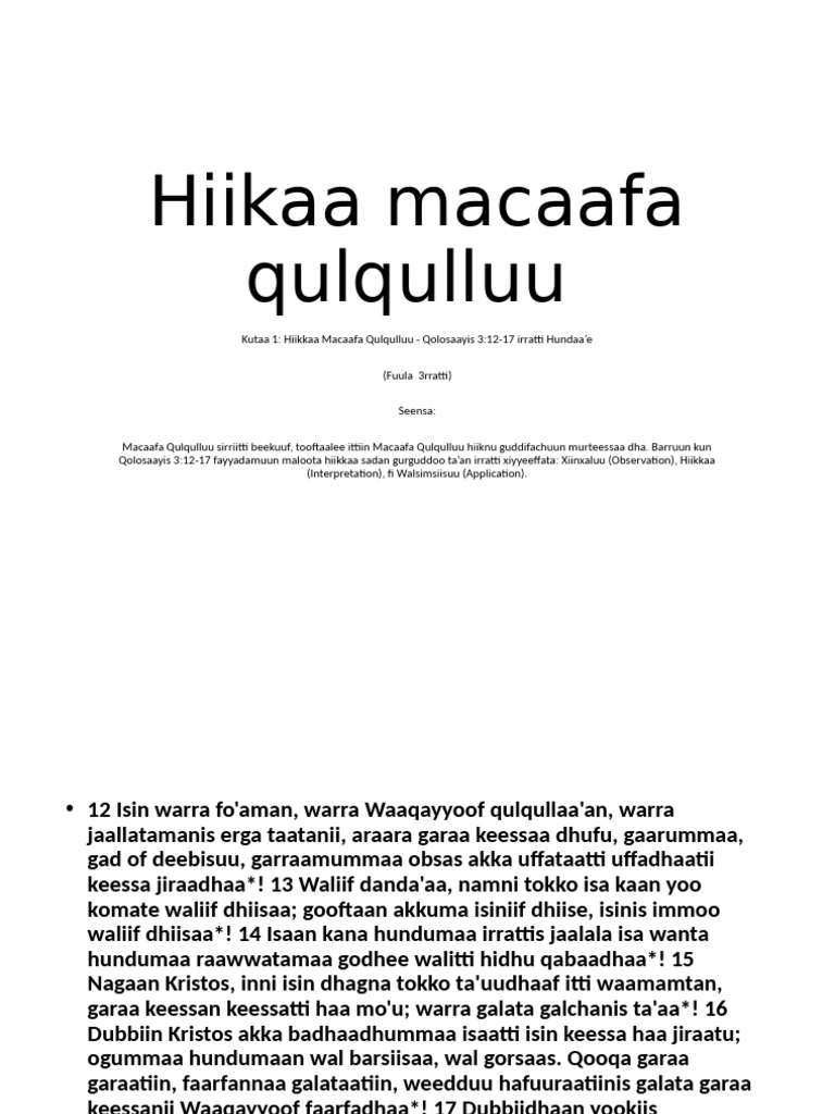 Hiikaa Macaafa-WPS Office | PDF