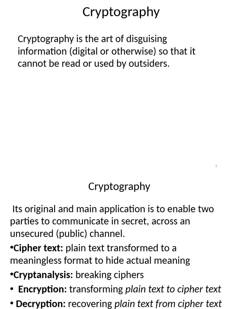 Lecture 4 - Cryptography | PDF | Cryptography | Encryption