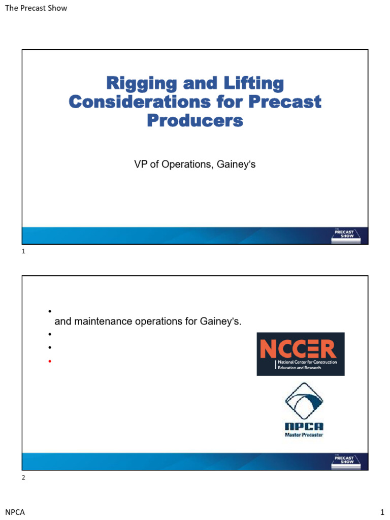 CP4 Rigging Lifting Considerations Precast Concrete FINAL | PDF | Precast Concrete | Anchor