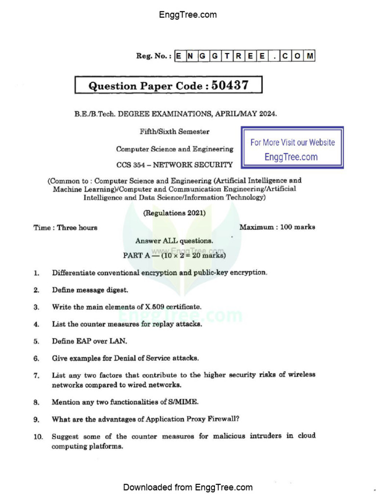Anna University Question Papers NS | PDF