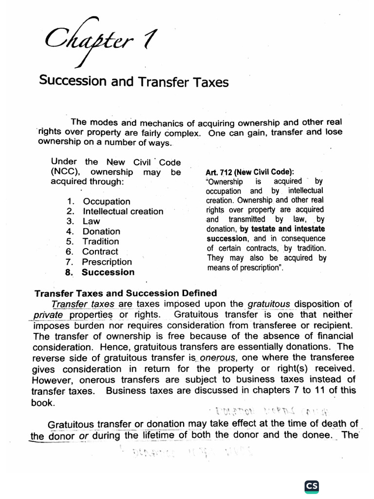 Succession and Transfer Taxes | PDF