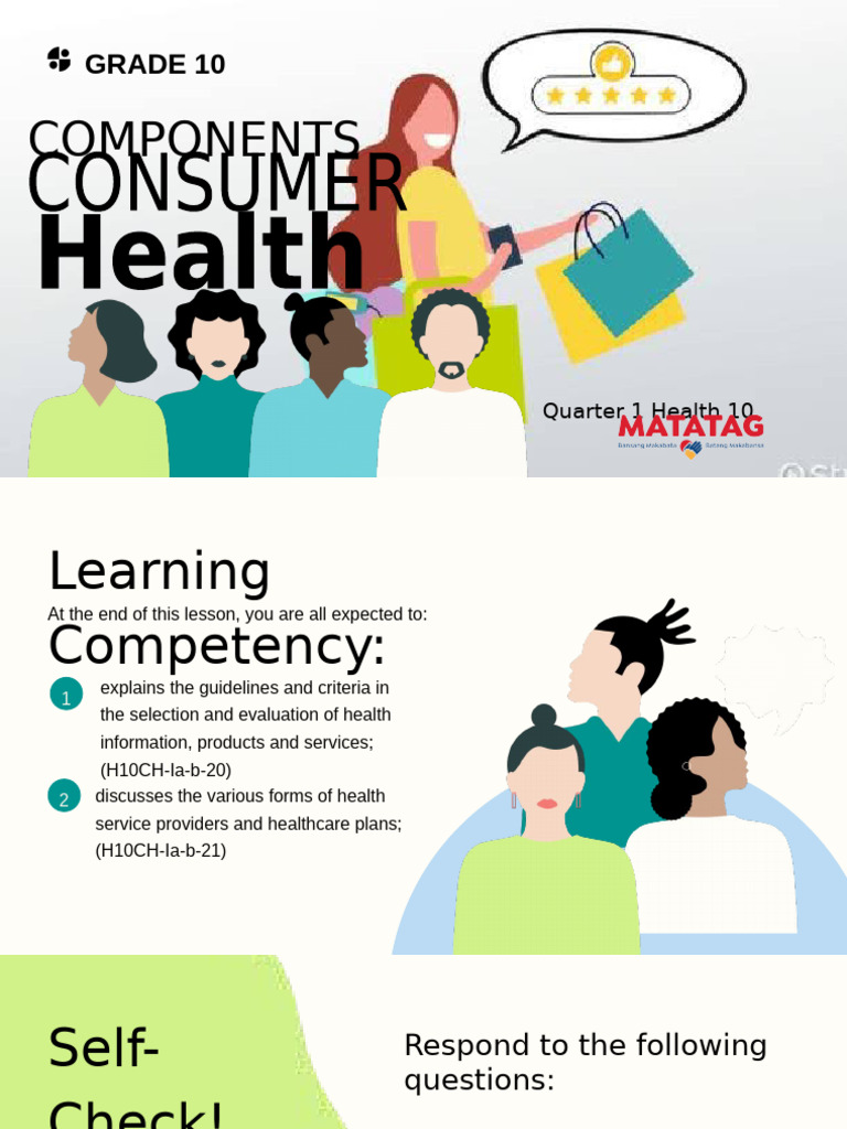 Q1 PPT - HEALTH10 - Wk1 (Components of Consumer Health) | PDF | Food ...
