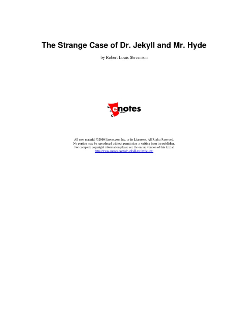 The Strange Case of DR Jekyll and MR Hyde Etext | PDF | Strange Case Of ...