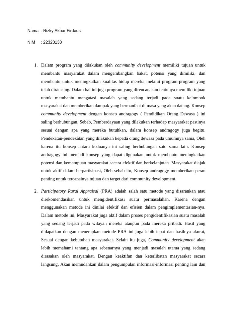 Rizky Akbar Community Development | PDF