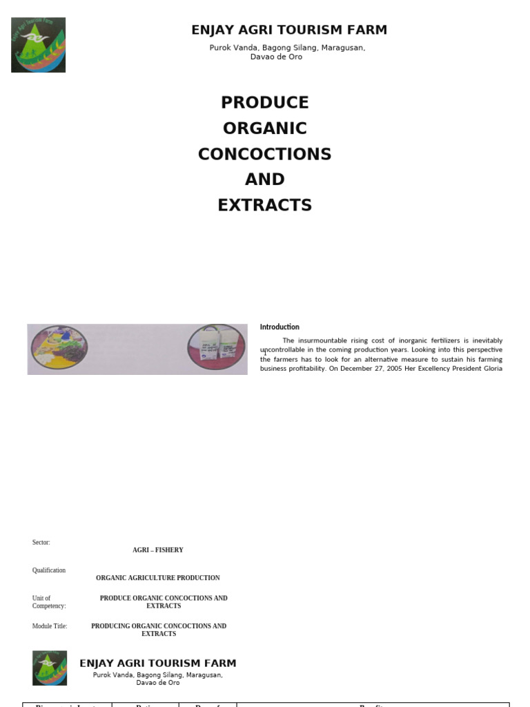 Produce Organic Concoctions | PDF | Soil | Molasses