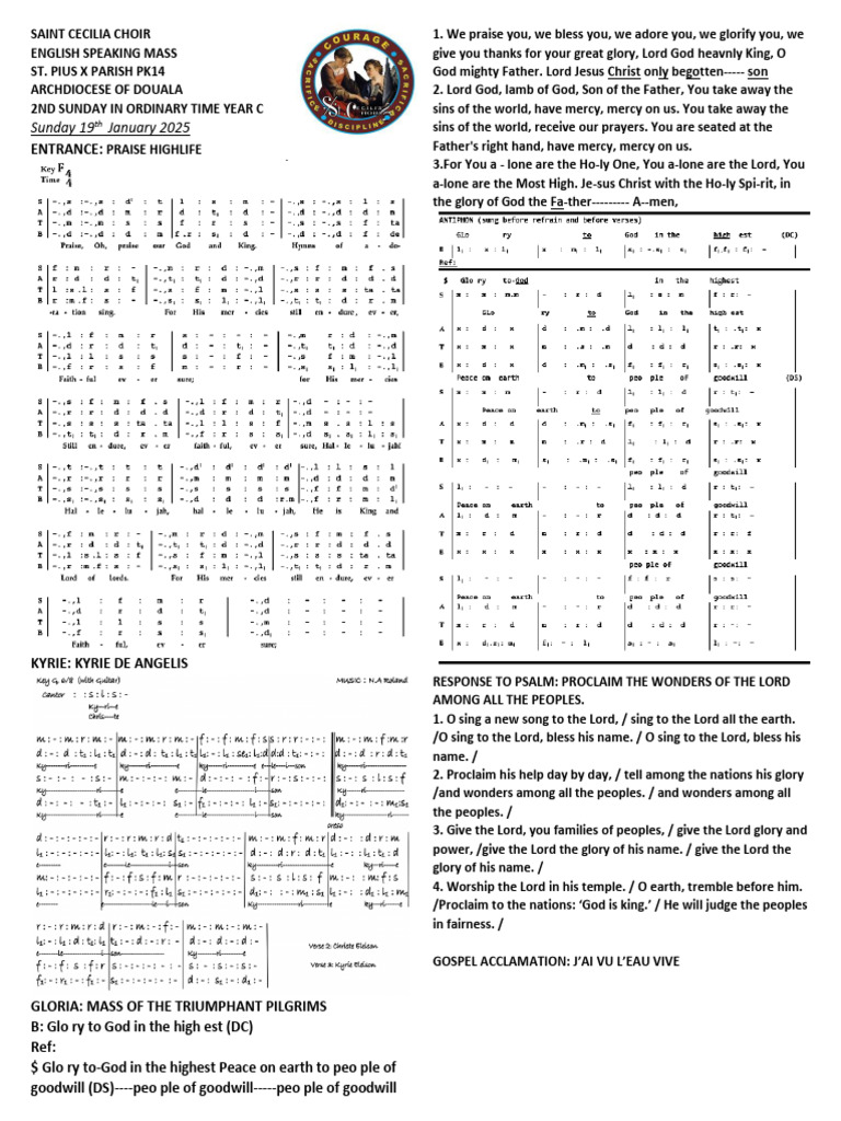 2nd Sunday in Ordinary Time Year C | PDF | Glory (Religion) | Lord's Prayer