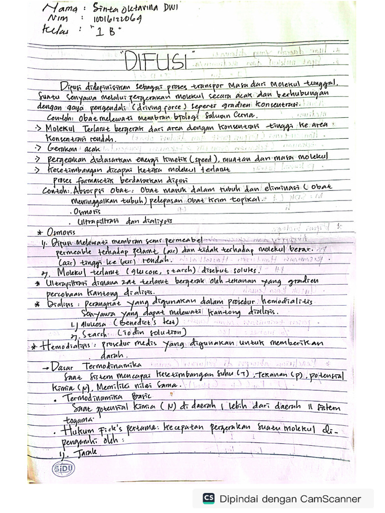 Sinta Oktavina Dwi (10016122064) Farfis | PDF
