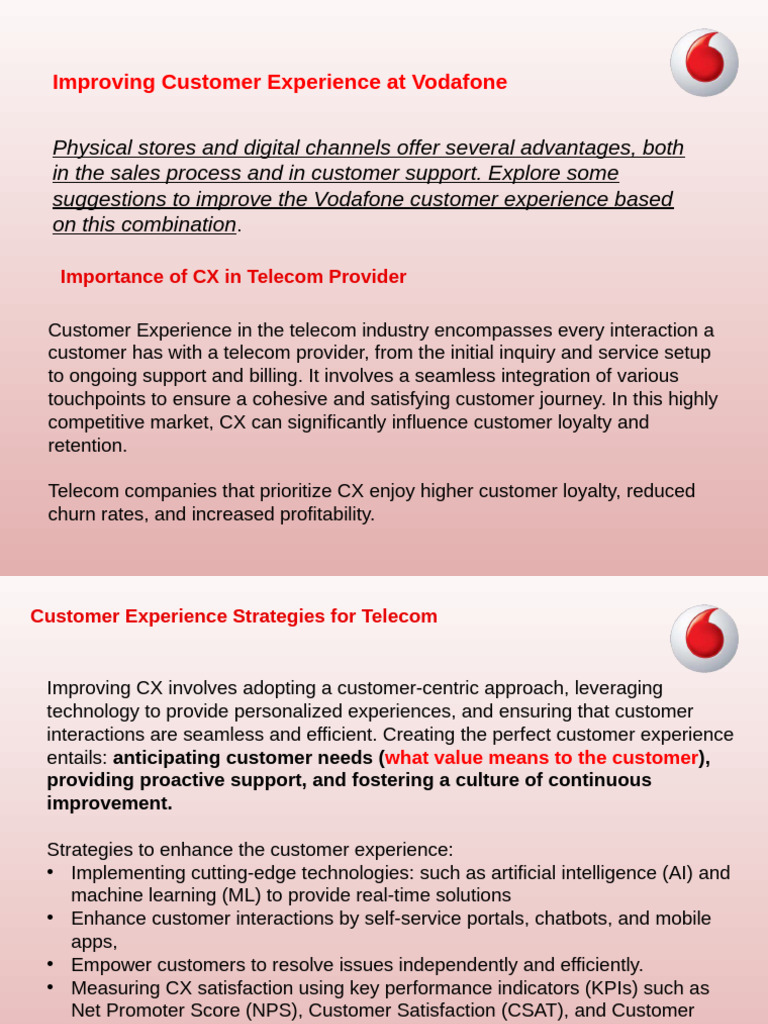Enhancing Vodafone Customer Experience | PDF | Customer Experience ...