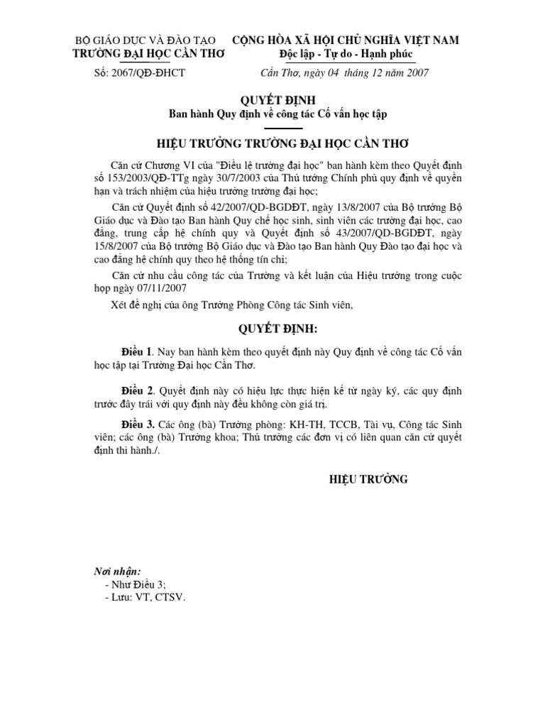 QUY T NH: C NG Hòa Xã H ICH NGH AVI T Nam TR NG IH CC NTH CL P - T Do - H NH Phúc | PDF