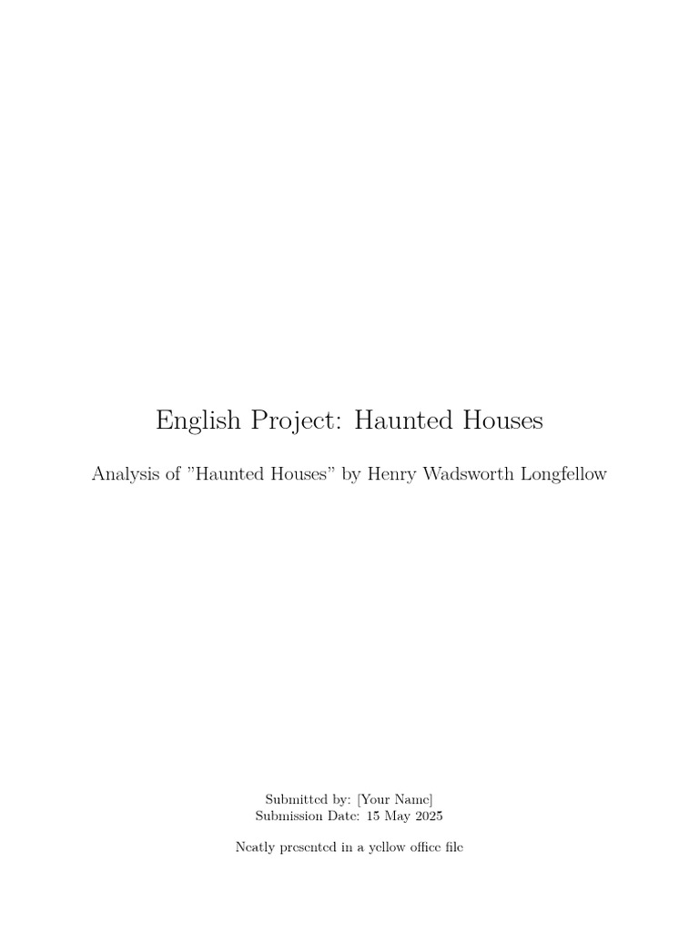 Analysis of Longfellow's Haunted Houses | PDF | Poetry | Ghosts