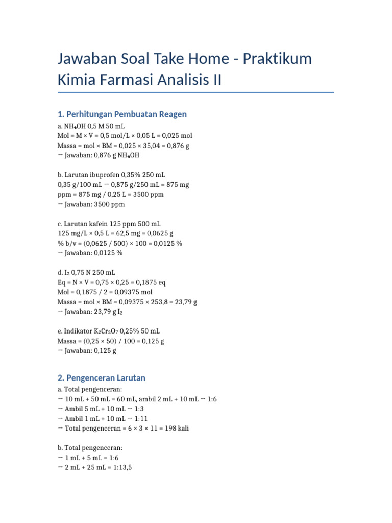 Jawaban KFA II Take Home 2 | PDF