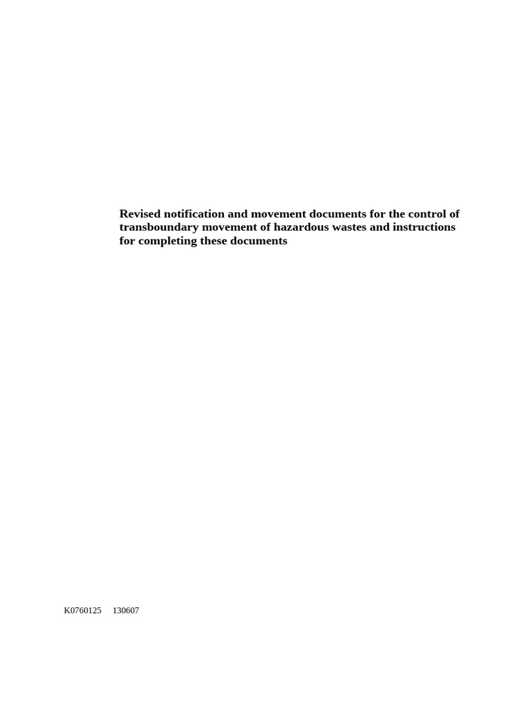 Hazardous Waste Transboundary Movement Form | PDF | Waste | Waste ...
