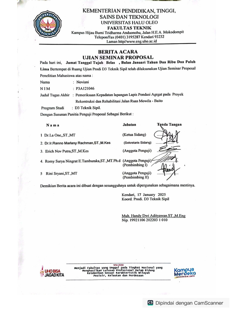 Berita Acara Proposal | PDF