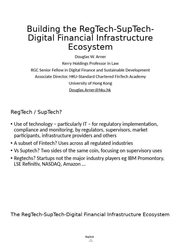 Arner RegTech SupTech Sep 2022 | PDF | Regulatory Compliance | Economies