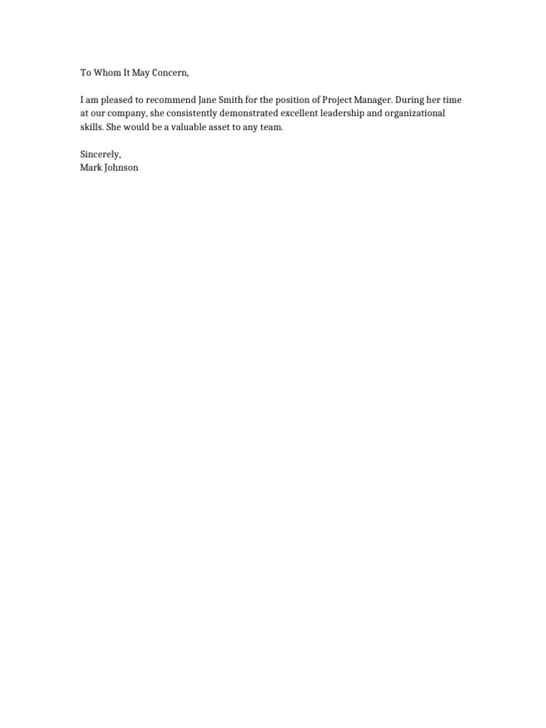 Recommendation Letter | PDF