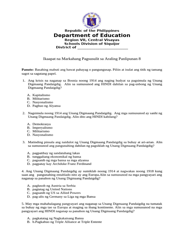 Ap8 q4 Assessment Tool Final | PDF