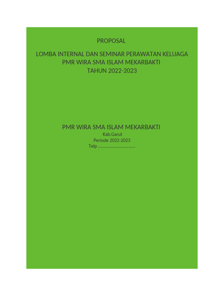 Proposal Lomba PMR 2022 | PDF