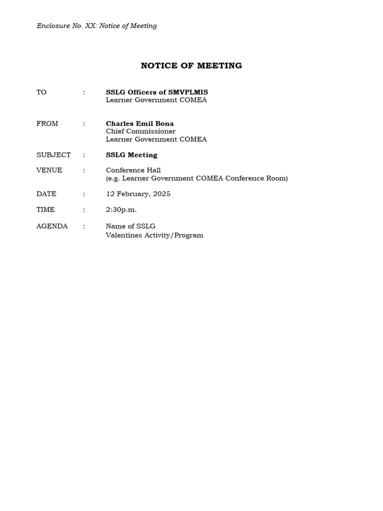 SSLG Meeting Agenda for February 2025 | PDF