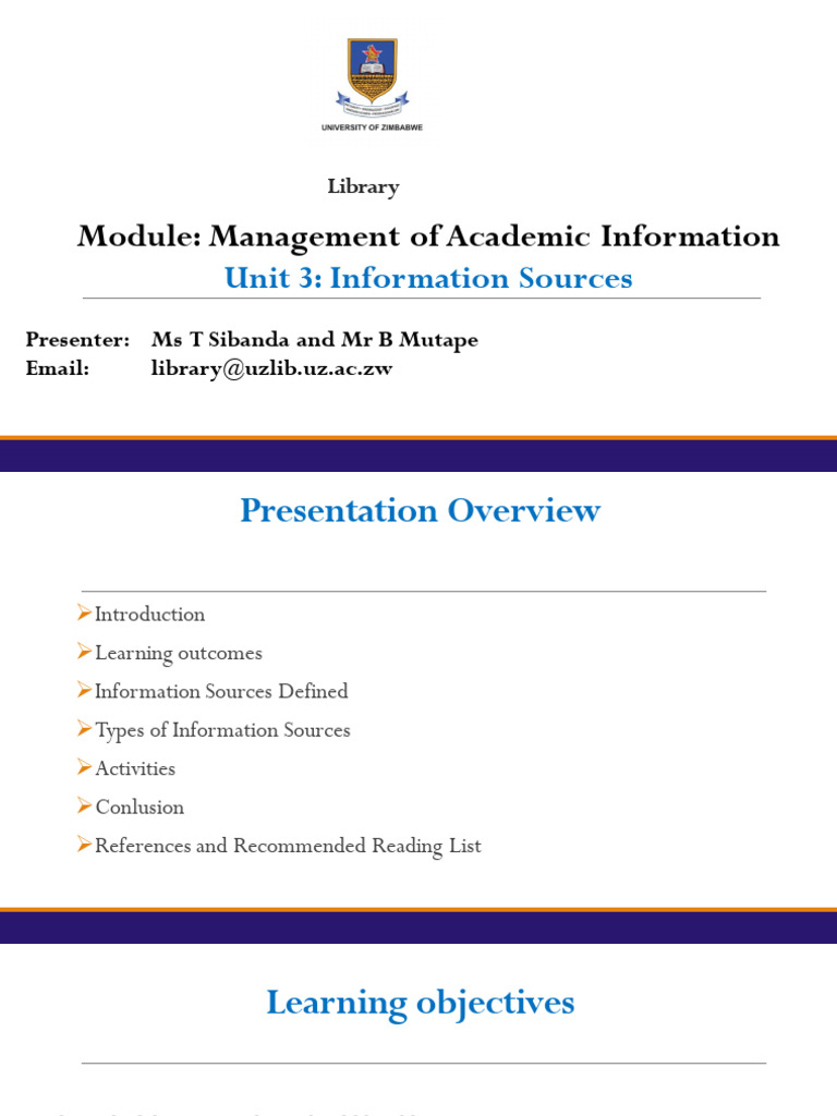 Three Main Sources of Information | PDF | Information | Libraries