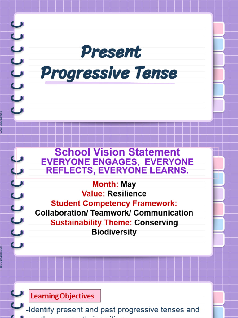 Period 1-Present Progressive | PDF | Grammatical Tense | Verb