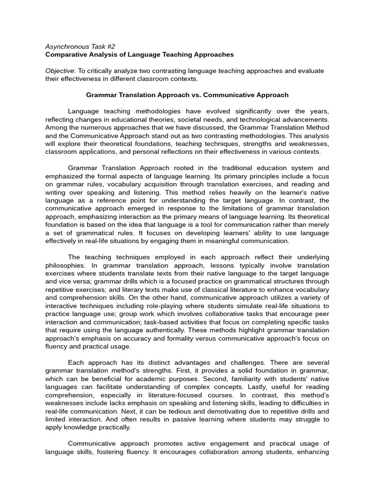 Hermosa - Asynchronous Task 2 | PDF | Language Education | Translations