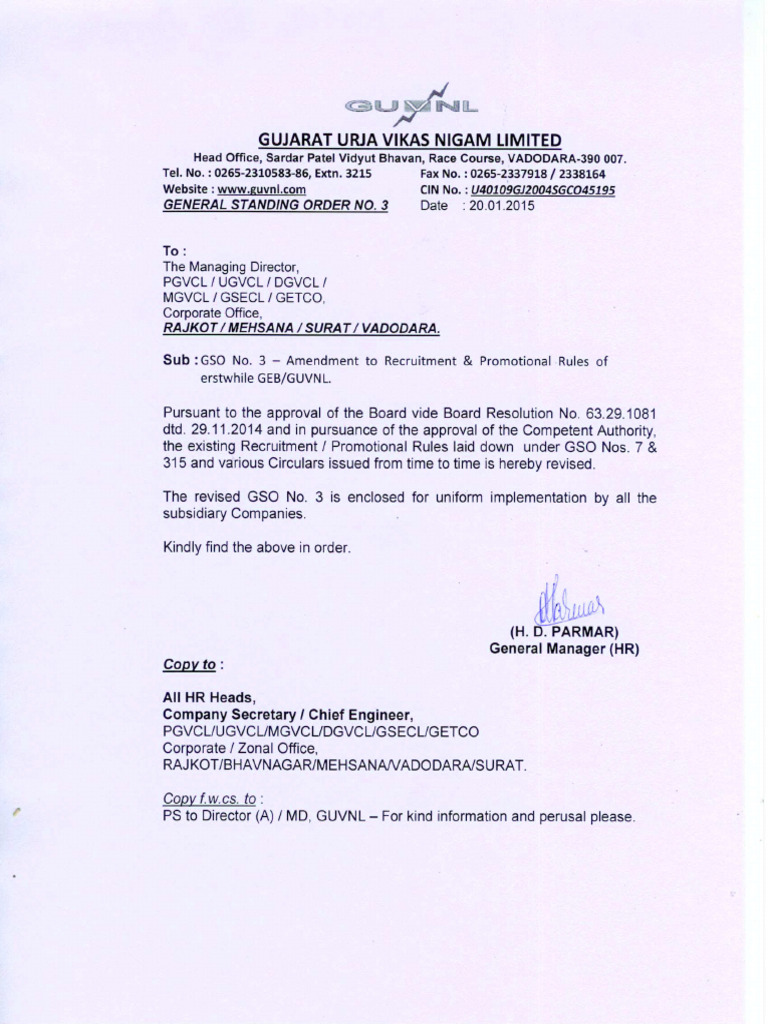 GSO No-3 Recruitment Rules | PDF