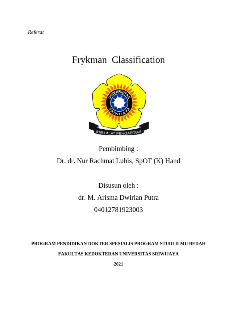Judul Frykman Classification Putra | PDF