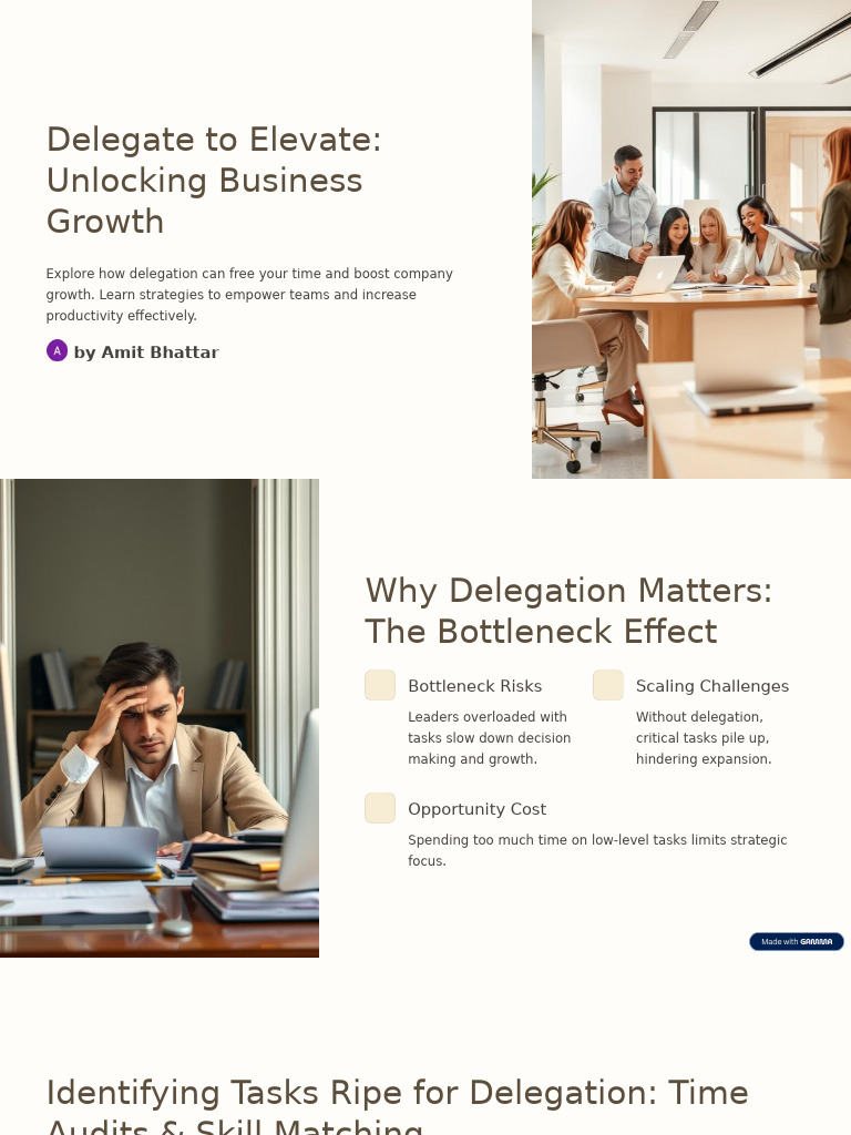 Delegate To Elevate Unlocking Business Growth | PDF | Empowerment | Employee Retention