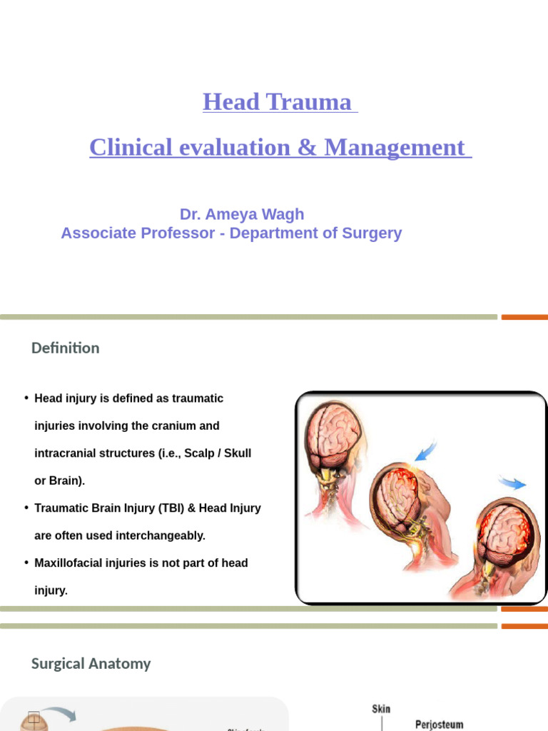 Head Trauma & Management (Primary Management of Head Injury) | PDF | Traumatic Brain Injury | Injury