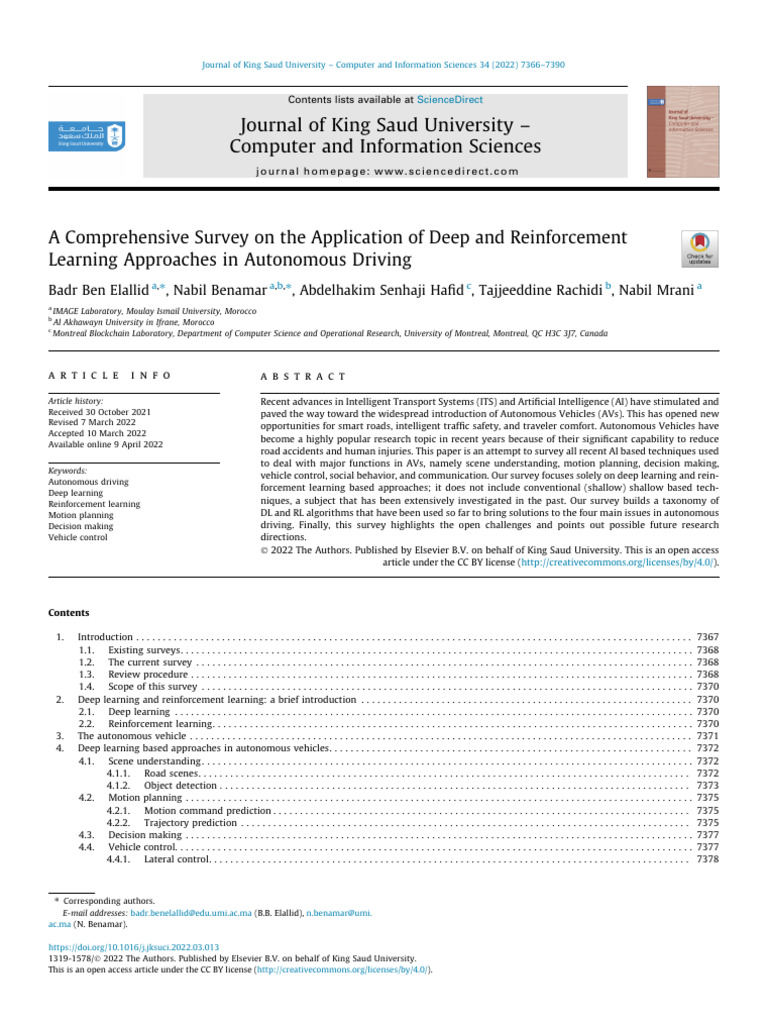 A Comprehensive Survey On The Application of Deep and Reinforcement | PDF | Applied Mathematics ...