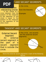 Theorems On Secant Segments Tangent Segments and External Secant | PDF