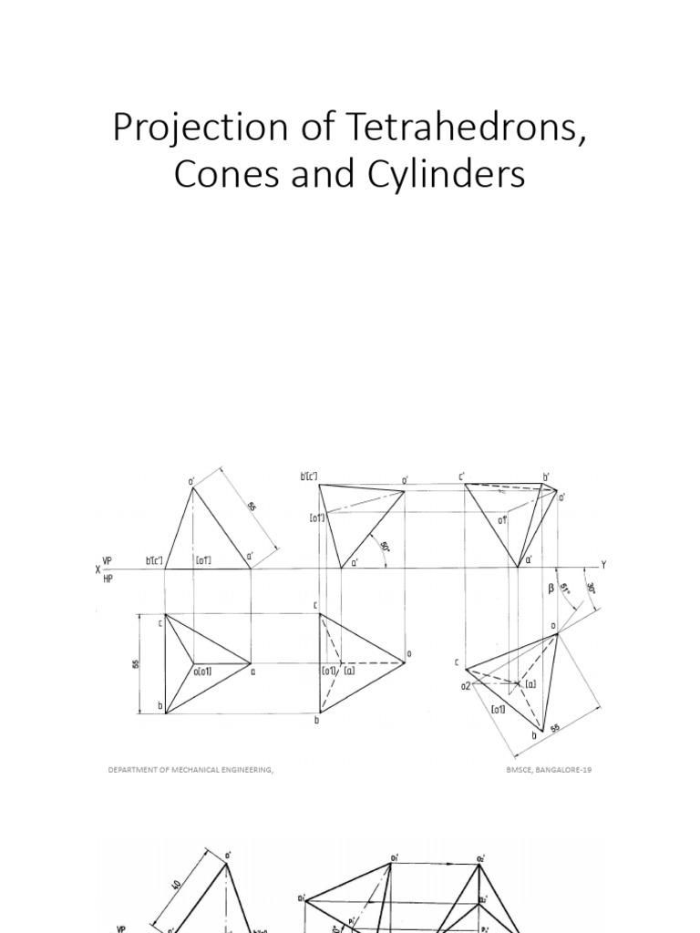 Tetrahedron Projection Exercises | PDF | Tetrahedron | Classical Geometry