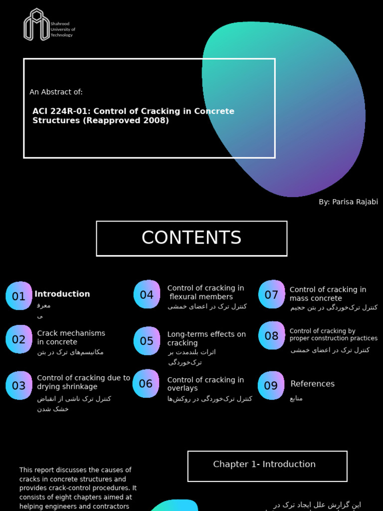 Advanced Concrete-Control Cracking in Concret-Parisa Rajabi | PDF