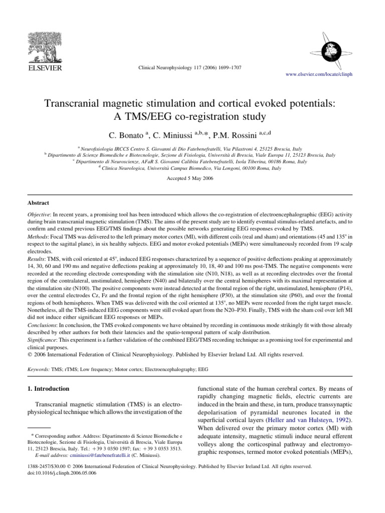 Bonato Et Al. - 2006 - Transcranial Magnetic Stimulation and Cortical Evoked Potentials A TMSEEG ...