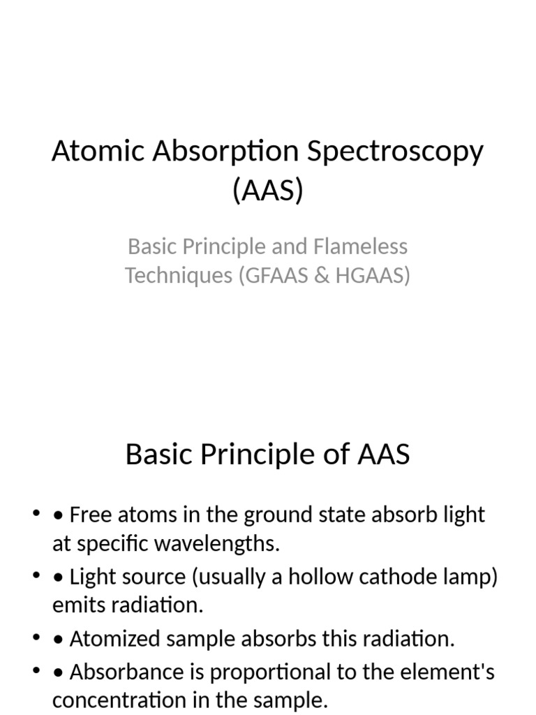 Atomic Absorption Spectroscopy AAS | PDF