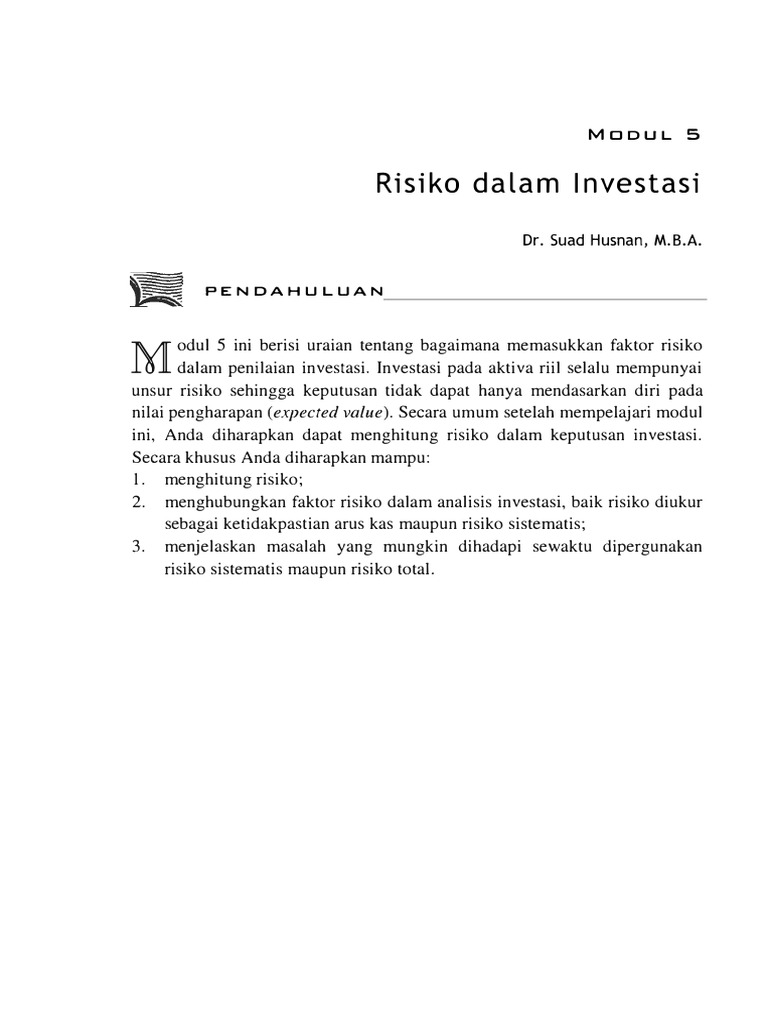 Menghitung Risiko dalam Investasi | PDF