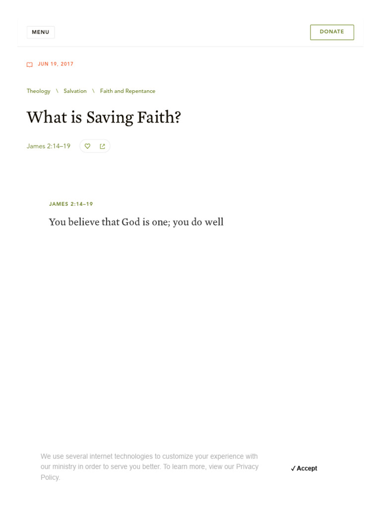 What Is Saving Faith - Reformed Bible Studies & Devotionals at Ligonier ...