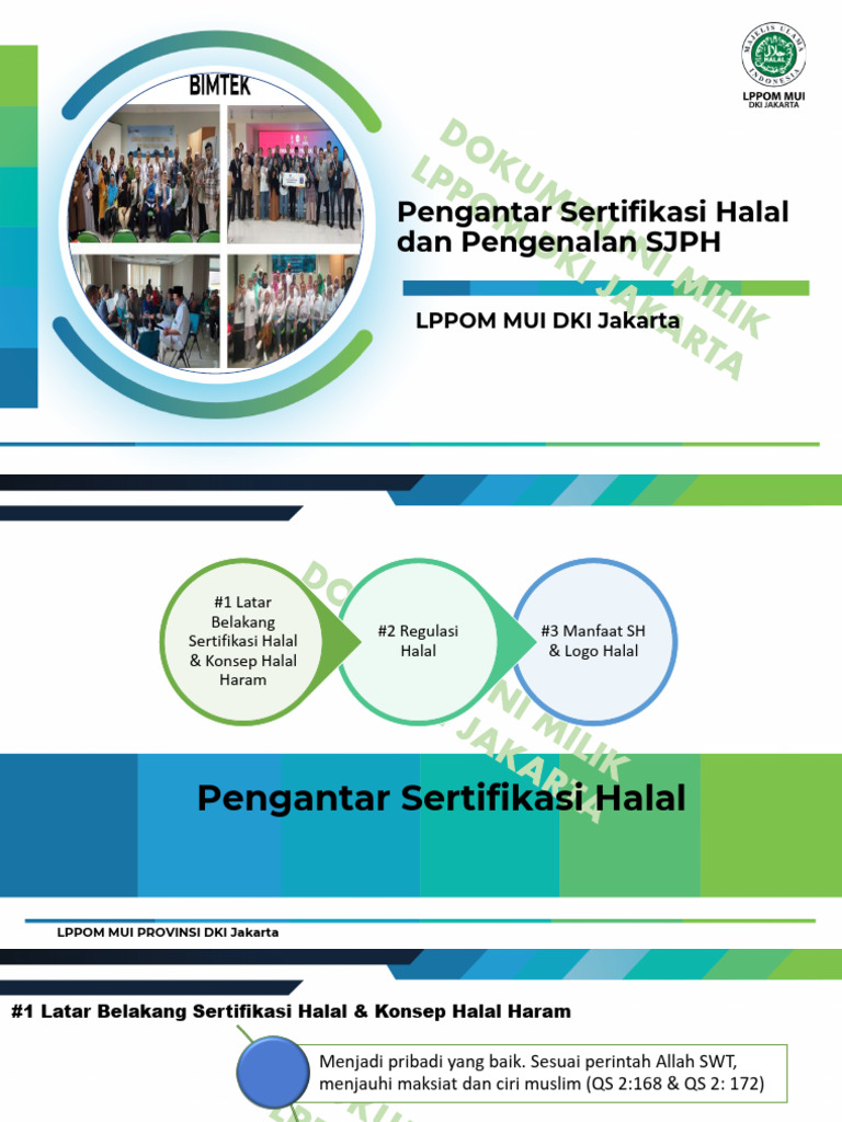 Materi 1 Pengantar Sertifikasi Halal Dan Pengenal SJPH Rev002 4 | PDF