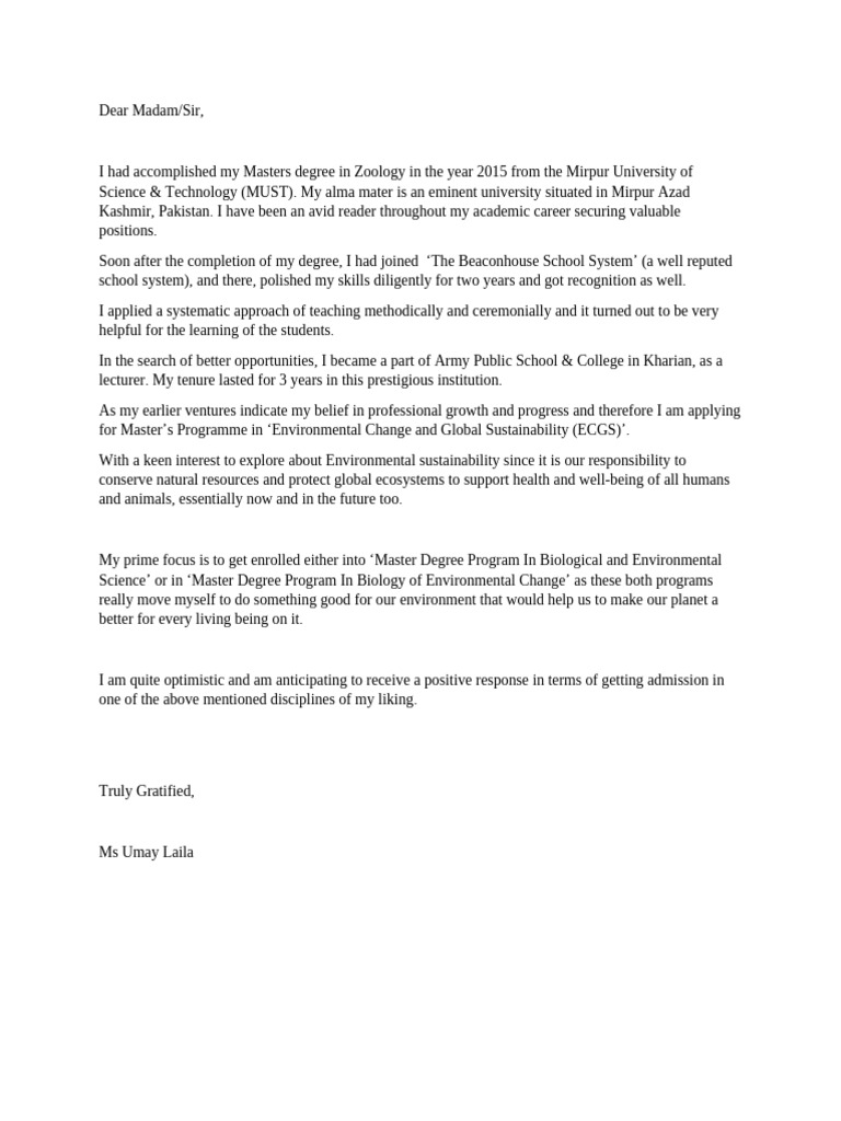 Motivation Letter | PDF