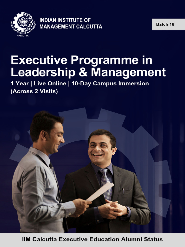 IIMC EPLM - Brochure - Batch 18 | PDF | Strategic Management | Laptop