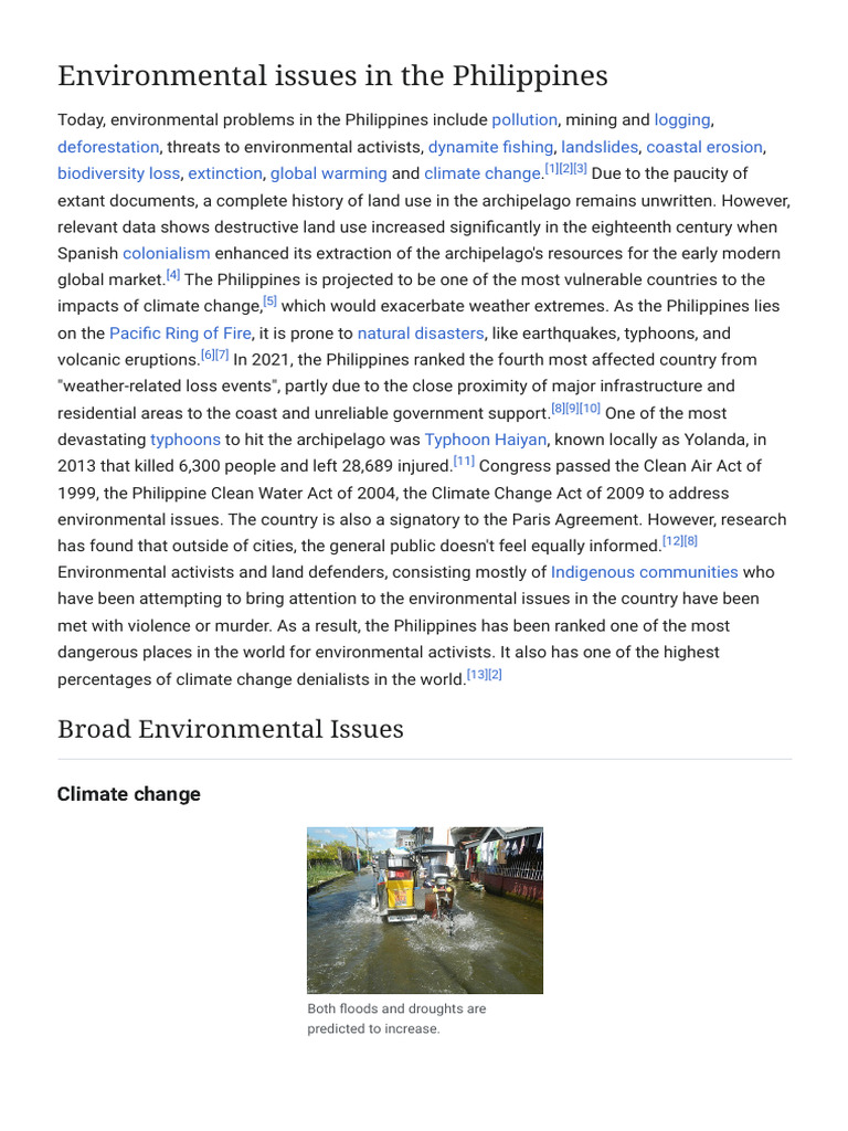 Major Environmental Issues in the Philippines | PDF | Environment ...
