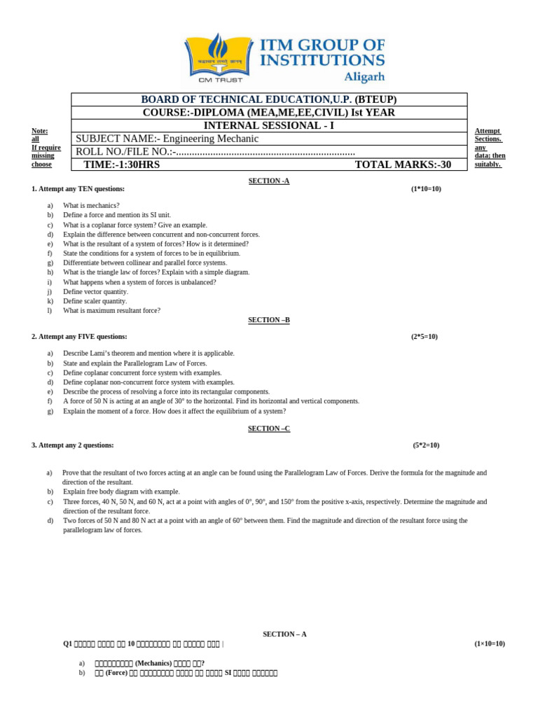 Engineering Mechanics Pdf