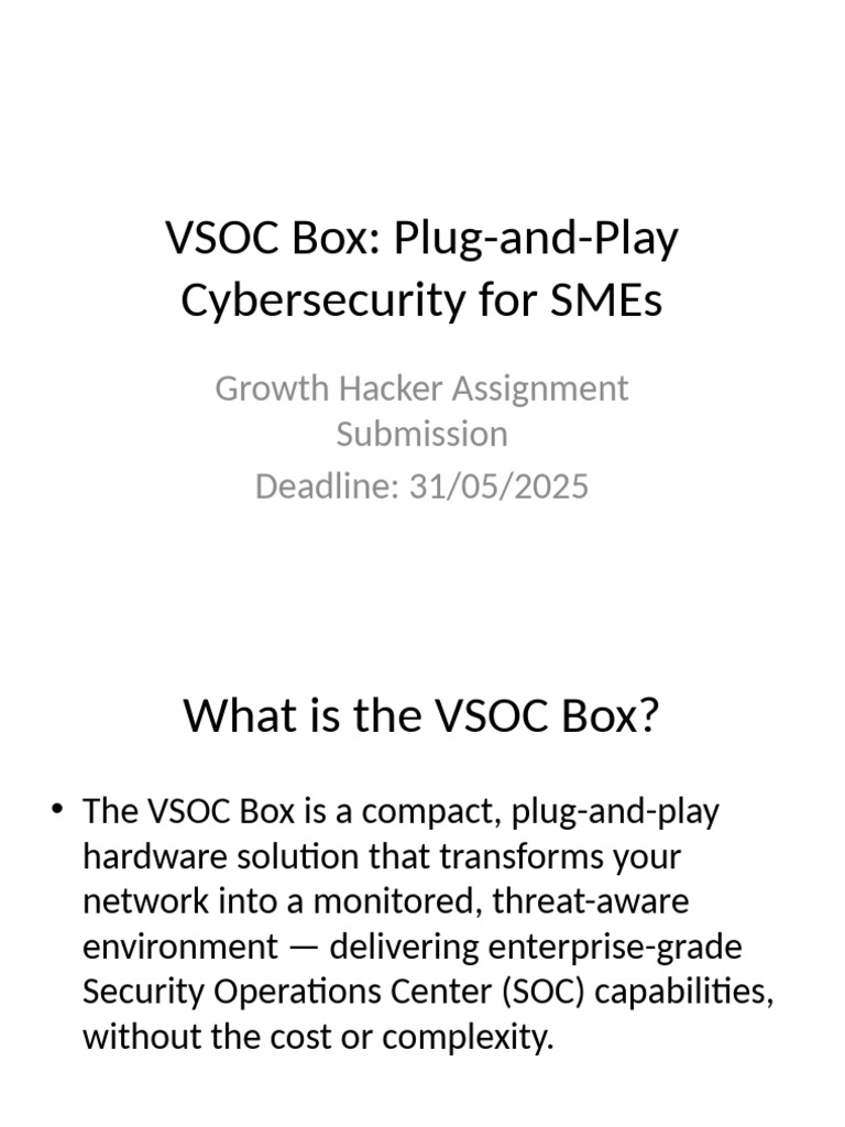 VSOC Box Assignment Final Corrected | PDF