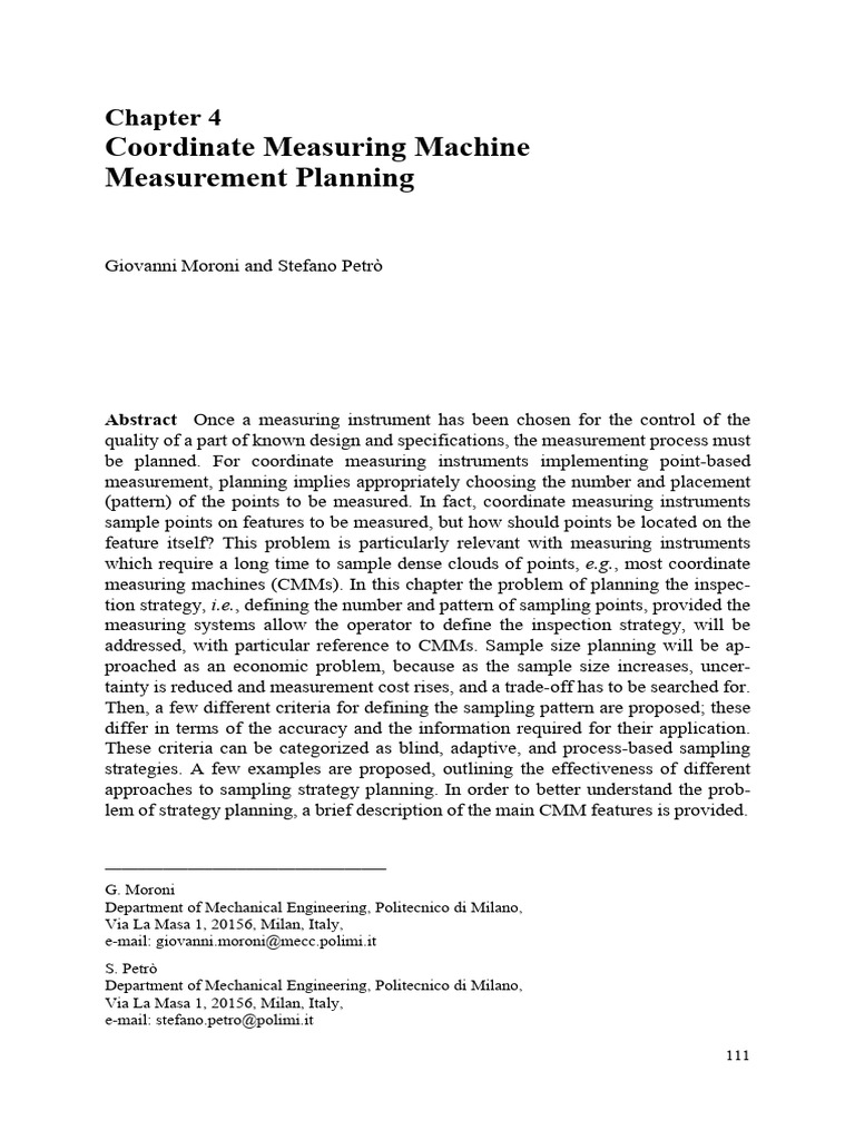 CMM Measurement Planning Strategies | PDF | Sampling (Statistics ...
