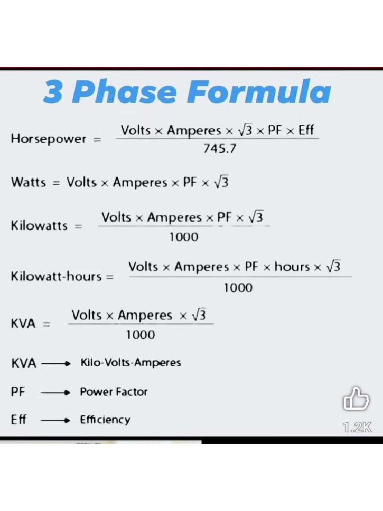 Three Phase Formula | PDF